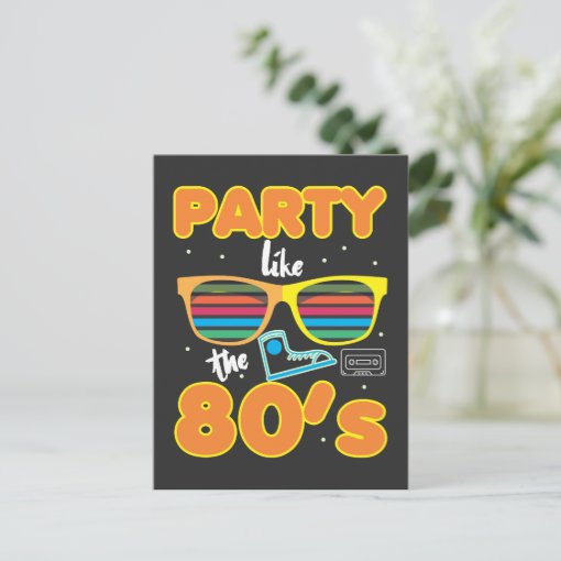 Retro Eighties Party like the 80s Postcard | Zazzle