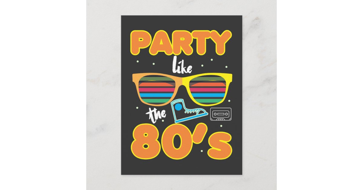Retro Eighties Party like the 80s Postcard | Zazzle