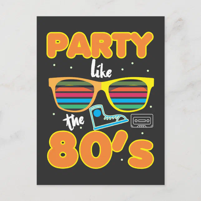 Retro Eighties Party like the 80s Postcard | Zazzle
