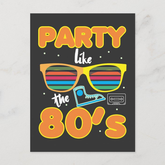 Retro Eighties Party like the 80s Postcard | Zazzle.com