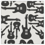 Musical Instruments Black & White Music Pattern Fabric | Zazzle