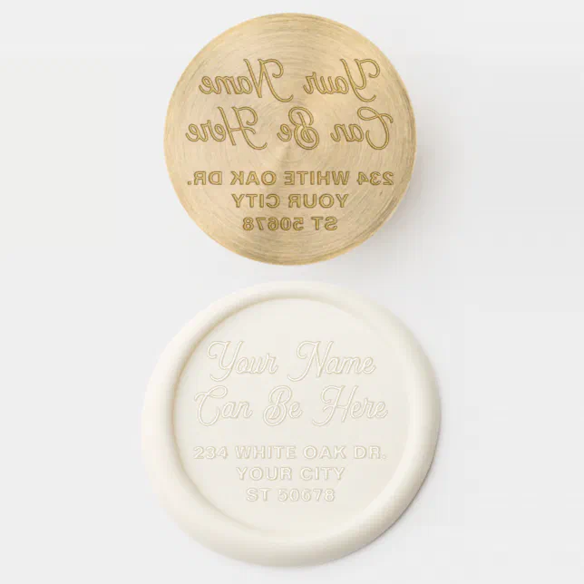 Retro Elegant Typography Style Return Address Wax Seal Stamp | Zazzle