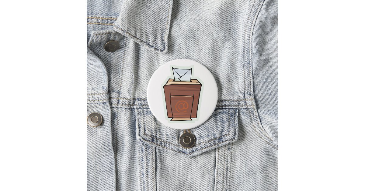 Retro Email Inbox Icon Cartoon Style Button | Zazzle