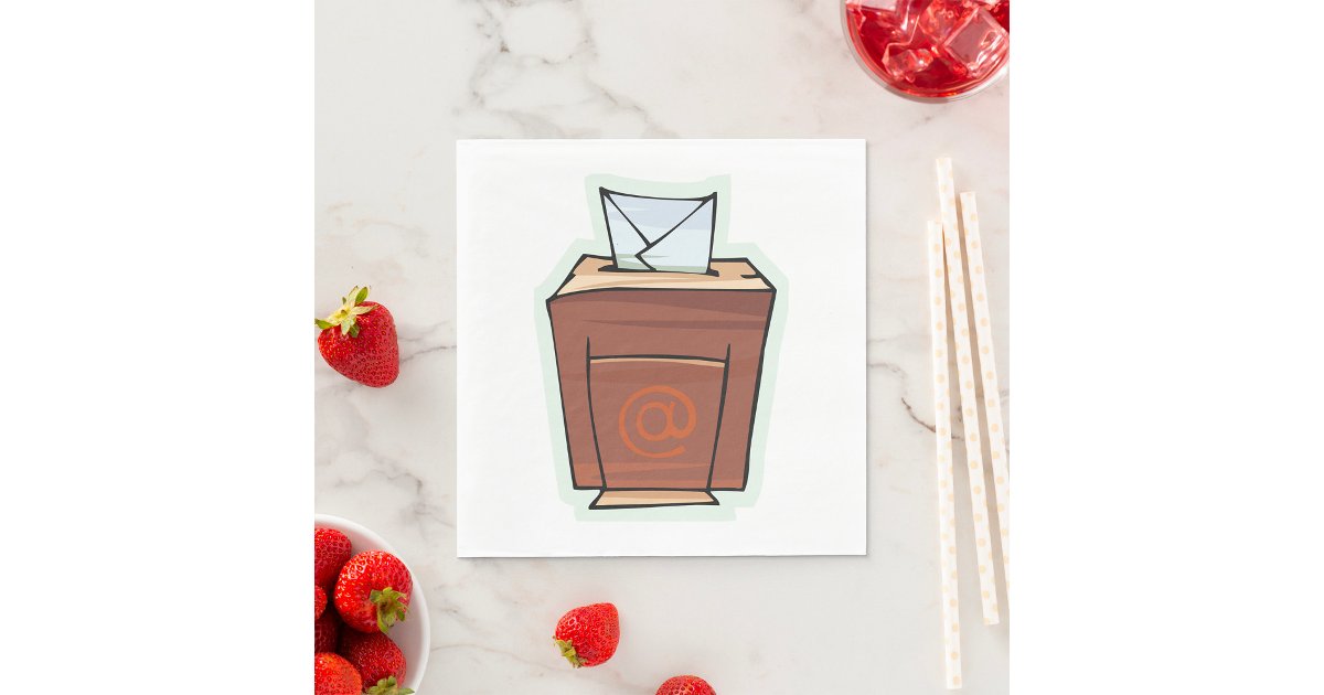 Retro Email Inbox Icon Cartoon Style Napkins | Zazzle