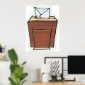 Retro Email Inbox Icon Cartoon Style Poster | Zazzle