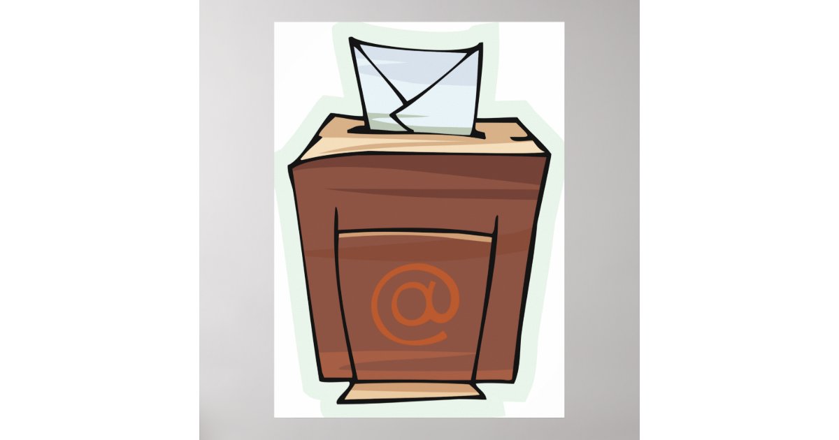 Retro Email Inbox Icon Cartoon Style Poster | Zazzle