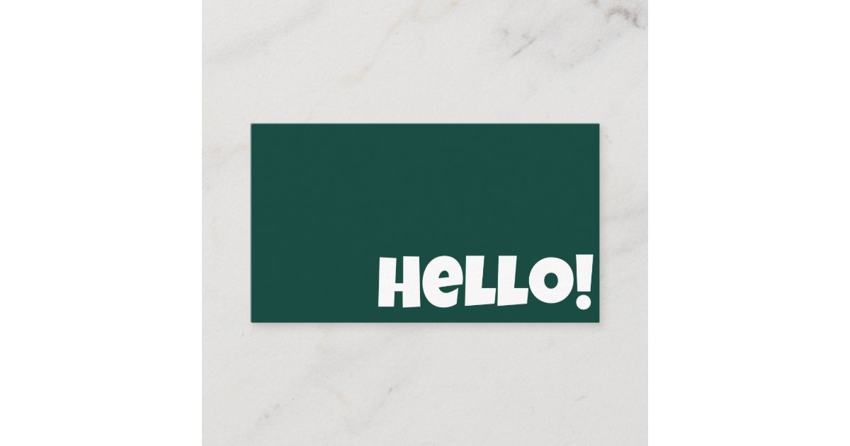 Retro Emerald Green QR Code Hello Modern Boho Business Card | Zazzle