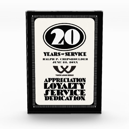 Retro employee 20 year service award | Zazzle.com