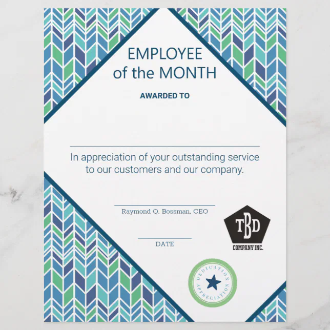 Retro employee of the month appreciation award | Zazzle