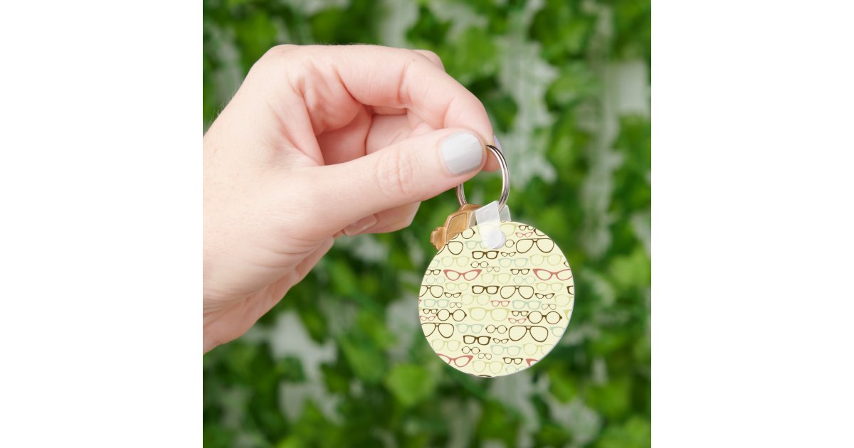 Retro Eyeglass Hipster Keychain | Zazzle