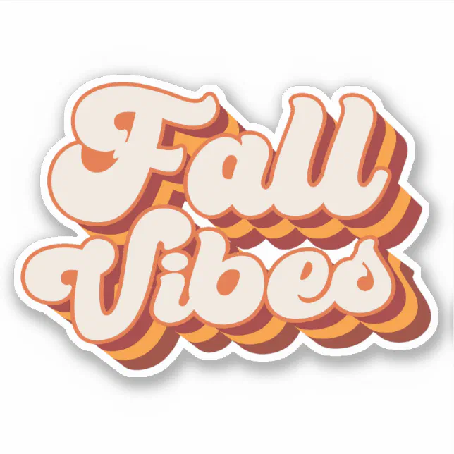 Retro Fall Vibes Sticker | Zazzle