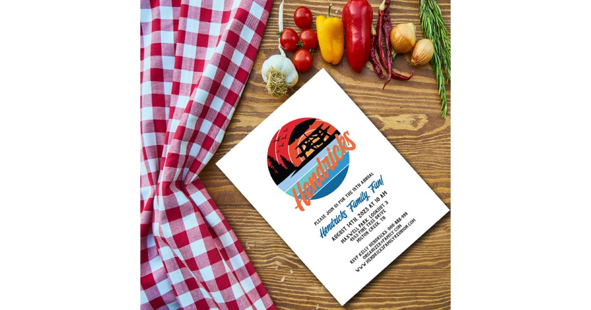 Retro Family Reunion Invitation Postcard | Zazzle