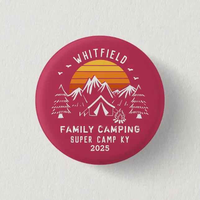 Retro Family Vacation Matching Camping Button | Zazzle