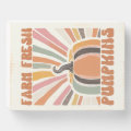 Retro Farm Fresh Pumpkins Wooden Box Sign | Zazzle