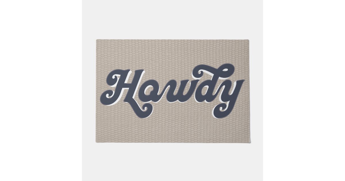 Retro Farmhouse Howdy Welcome Doormat | Zazzle