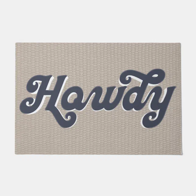 Retro Farmhouse Howdy Welcome Doormat | Zazzle