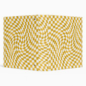Retro Faux Gold Foil Checks Warped Checkerboard 3 Ring Binder | Zazzle