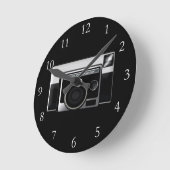 Retro Film Camera Round Clock | Zazzle