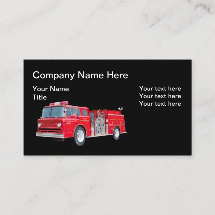 Retro Fire Engine Theme Business Cards | Zazzle.com