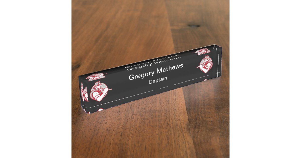 Retro Firefighter Theme Desk Name Plates | Zazzle