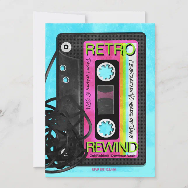 Retro Flashback Birthday Party Invitation | Zazzle