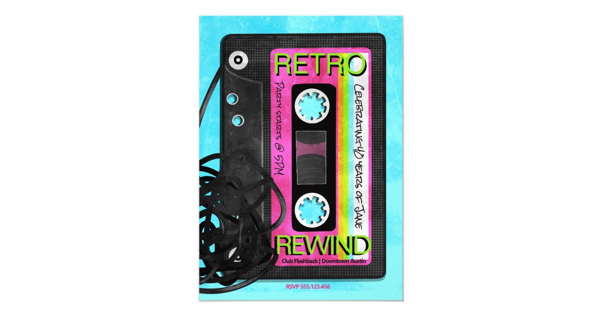 Retro Flashback Birthday Party Invitation | Zazzle.com