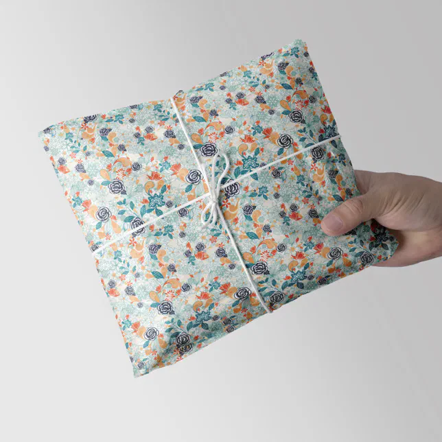 Retro Floral Flower Seamless Pattern Tissue Paper | Zazzle