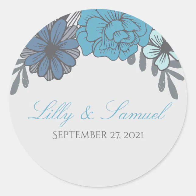 Retro Floral, Wedding Stickers | Zazzle