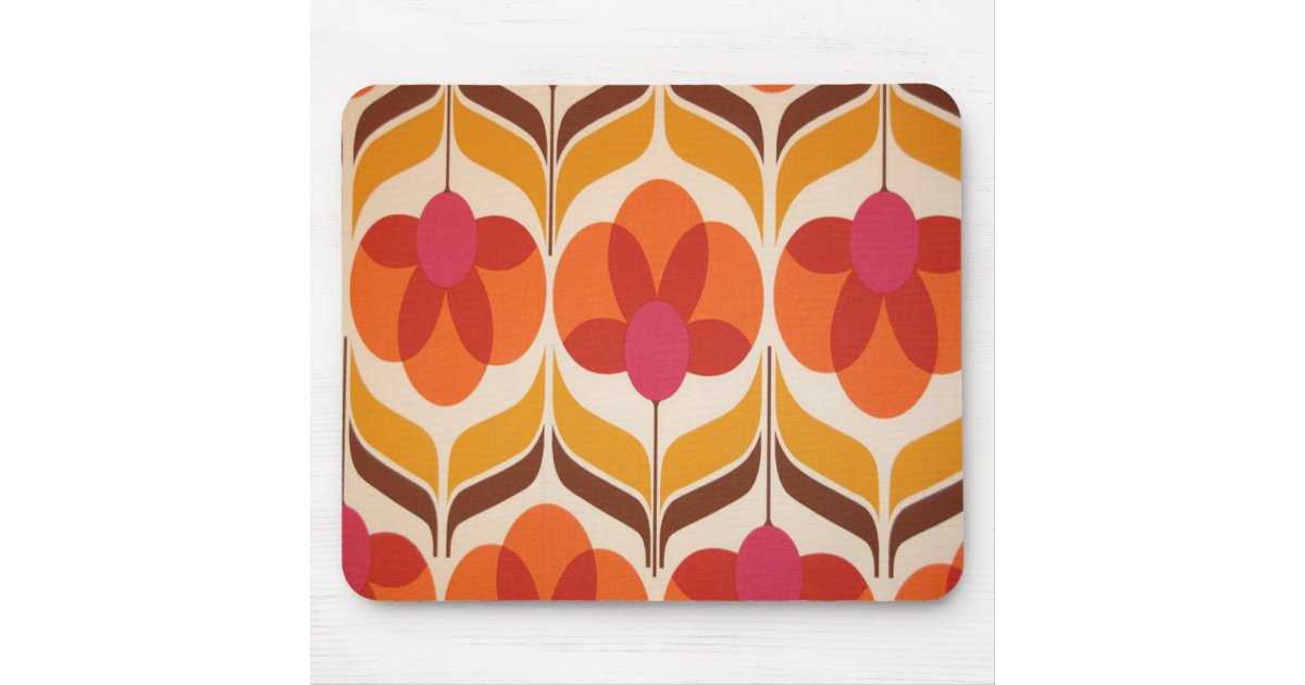 Retro Flower Design Mouse Pad | Zazzle