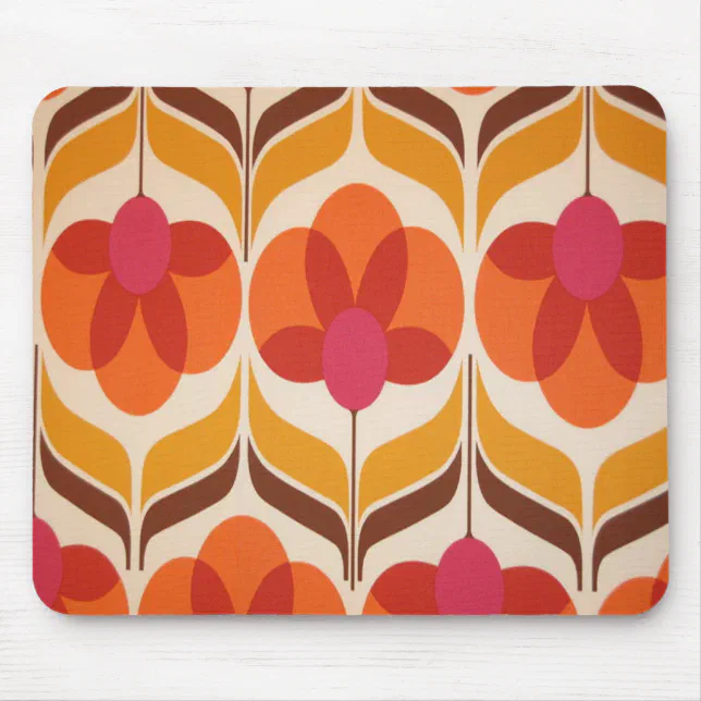 Retro Flower Design Mouse Pad | Zazzle