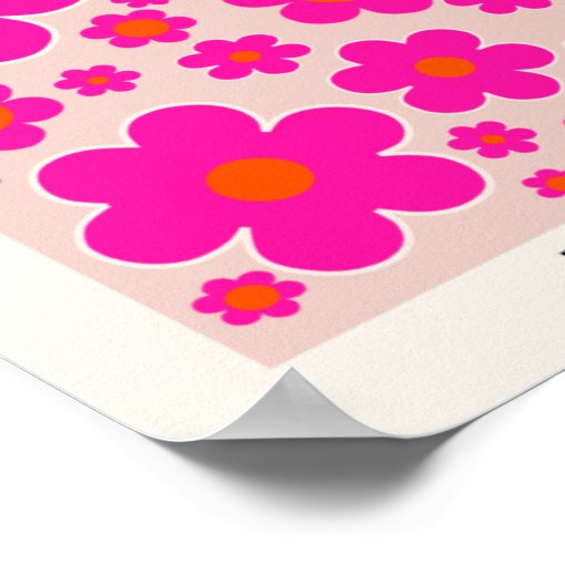 Retro Flower Market Florence Abstract Pink Floral Poster | Zazzle