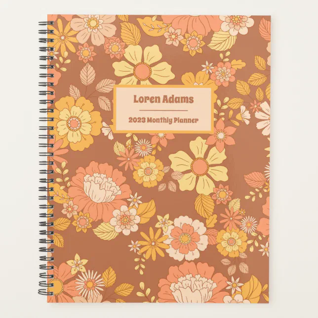 Retro Flower Monthly Planner | Zazzle