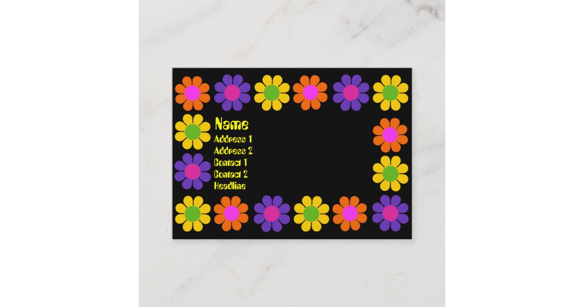 Retro Flower Power Business Card | Zazzle