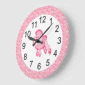 Retro Fluffy Pink Poodle Wall Clock | Zazzle