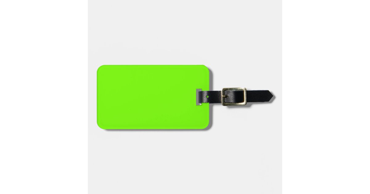 Retro Fluoro Lime-Green Collection Luggage Tag | Zazzle
