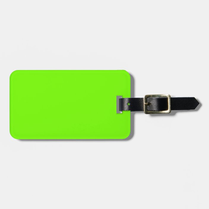 Retro Fluoro Lime-Green Collection Luggage Tag | Zazzle.com