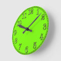 Retro Fluoro Lime-Green Wall Clock | Zazzle