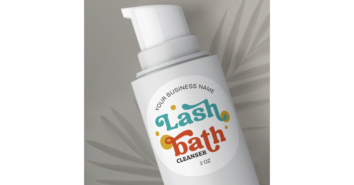 Retro Fonts Colorful Lash Extensions Shampoo Classic Round Sticker | Zazzle