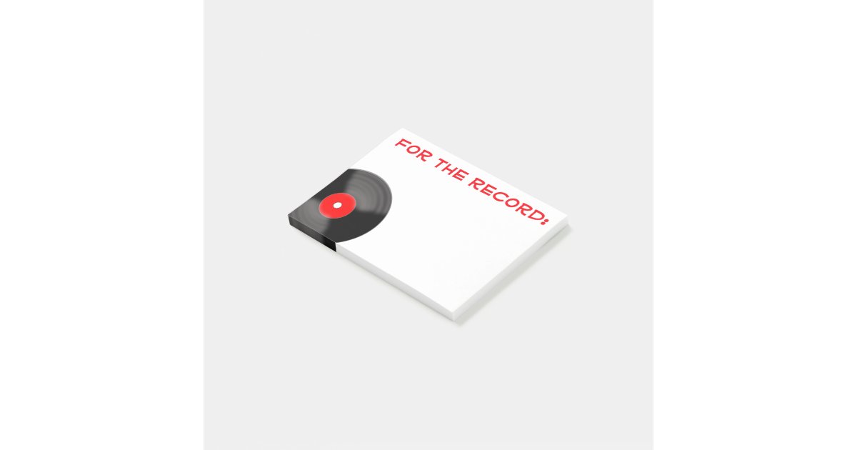 Retro For The Record Post It Notes | Zazzle