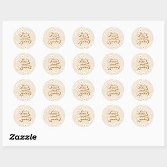 Retro Four Ever Groovy Daisy 4th Birthday Classic Round Sticker | Zazzle