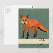 Retro Fox Monogram Postcard | Zazzle