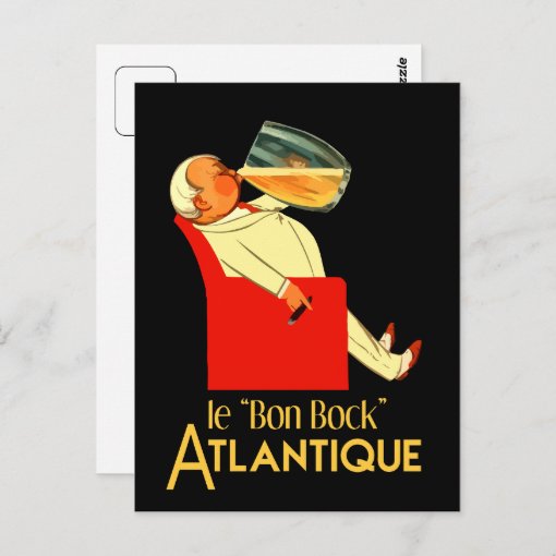 Retro French Beer ad Le Bon Bock (new) Postcard | Zazzle
