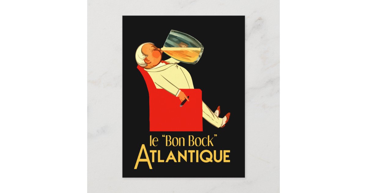 Retro French Beer ad Le Bon Bock (new) Postcard | Zazzle