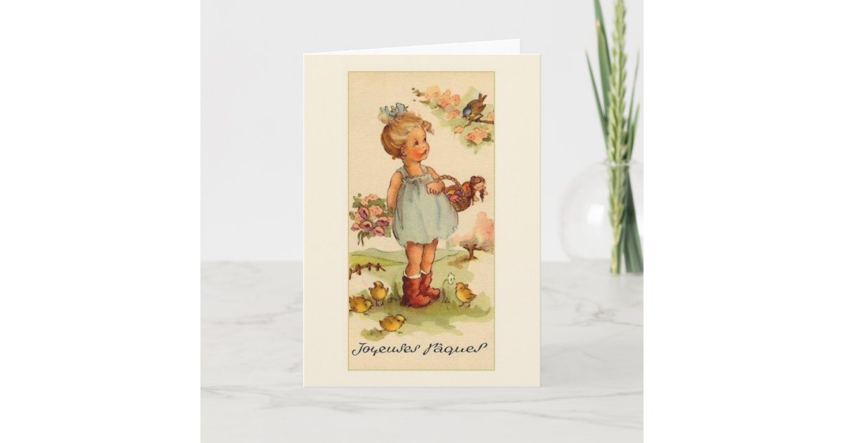 Retro French Easter Greeting Card | Zazzle