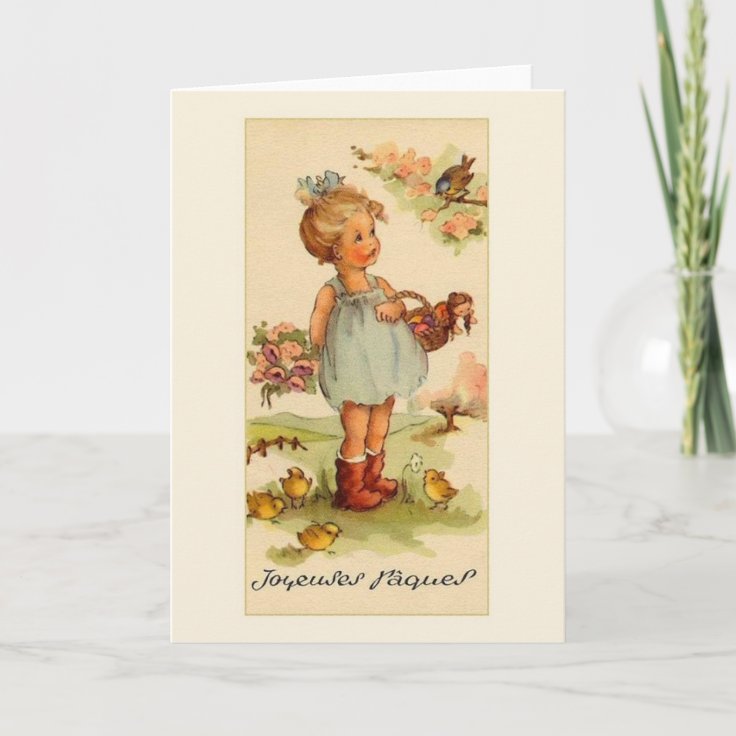 Retro French Easter Greeting Card | Zazzle