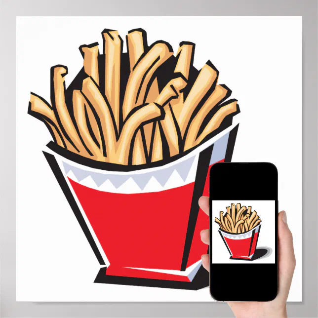 retro french fries design poster | Zazzle
