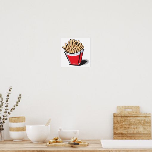 retro french fries design poster | Zazzle