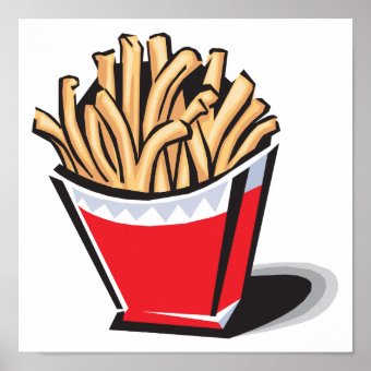retro french fries design poster | Zazzle