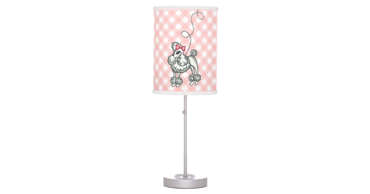 Retro French Pink Poodle Lamp Decor | Zazzle