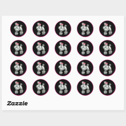 Retro French Poodle Stickers | Zazzle